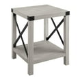 3-Piece Rustic Wood and Metal Accent Table Set - Stone Gray - Walmart.com