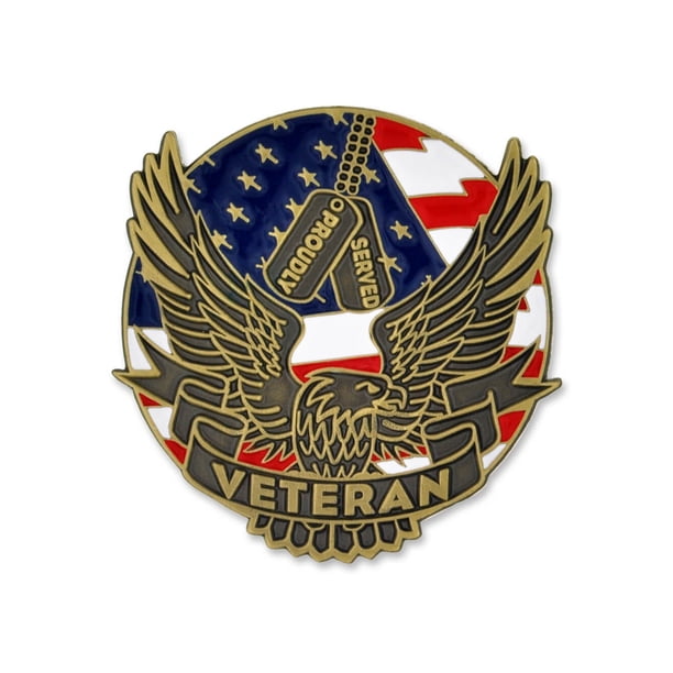 PinMart - PinMart's Proudly Served American Flag Eagle U.S. Veteran ...