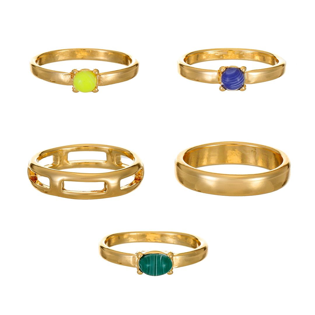 Seren Jewelry Womens Gold Tone Fashion Ring Set, 5 Pieces - Walmart.com