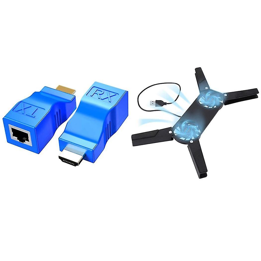 2pack Extender, To Rj45 Converter Repeater Over With Laptop Cooling Pad ...