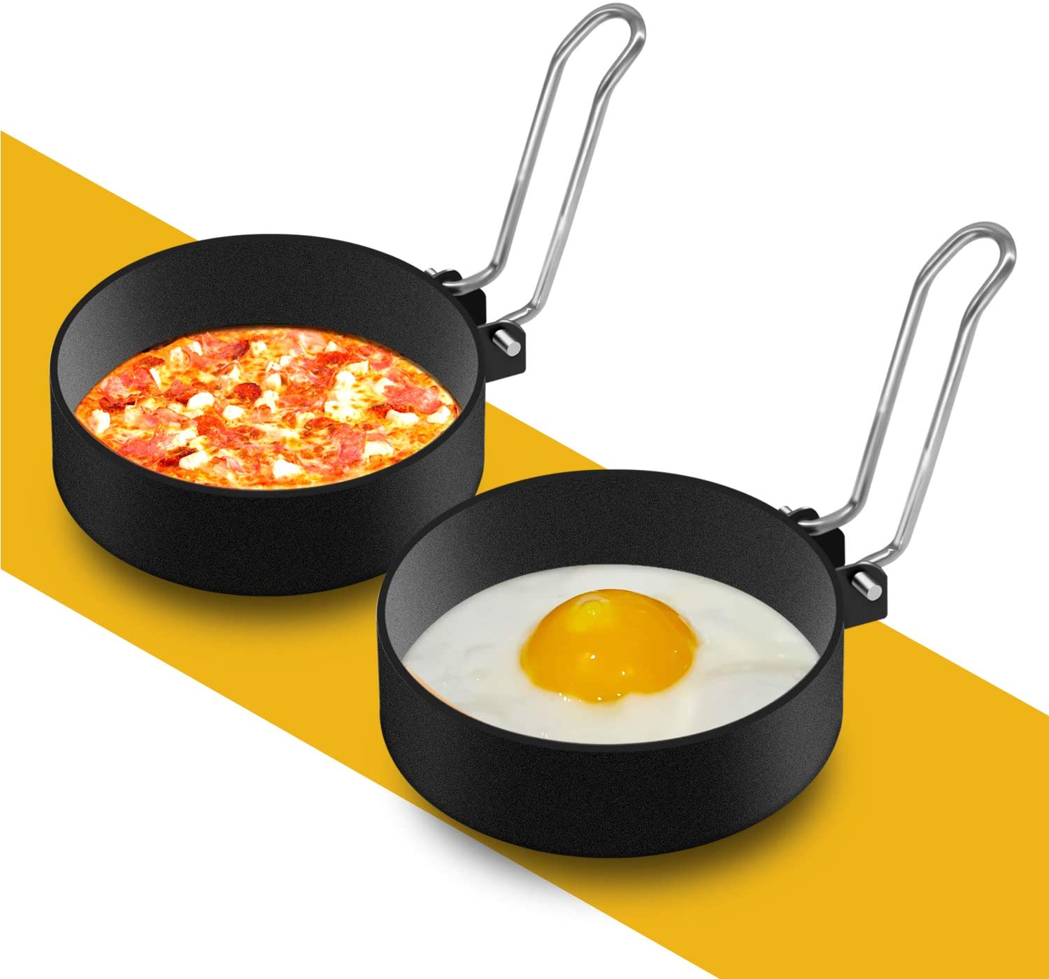 Stainless Steel Egg Rings Set,Round Non Stick Mold Metal Egg Cooker ...