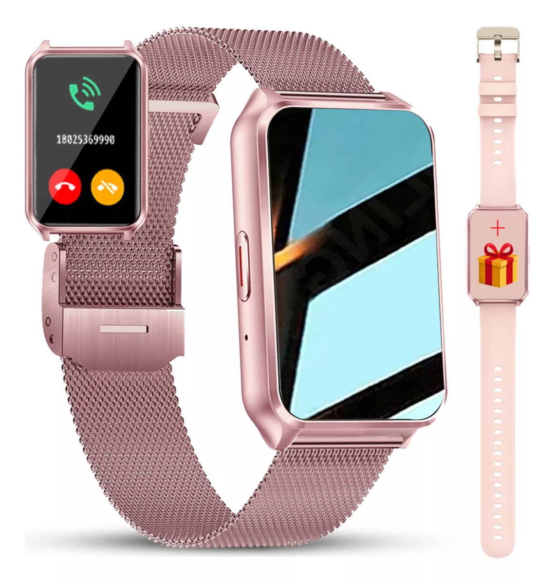 Smartwatch Para Mujer Bluetooth Llamada Pulsera De Moda Rosa | Bodega ...