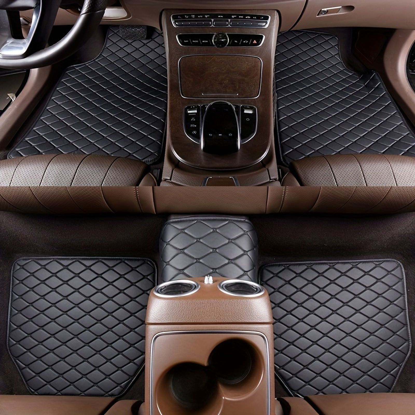 5pcs Waterproof Leather Car Floor Mats - Universal Full Set Auto Rugs ...