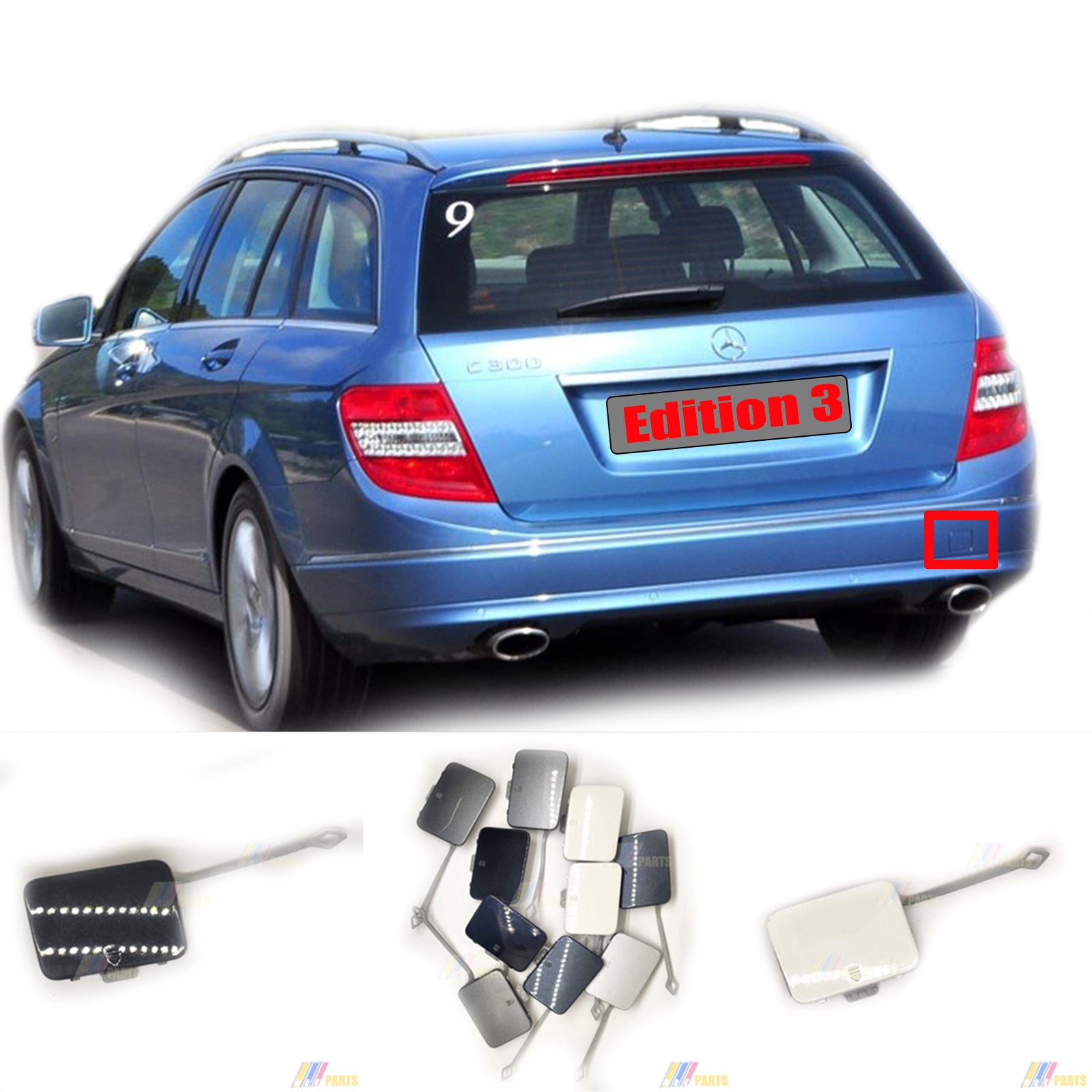 Trimla Rear Tow Cover for Mercedes-Benz C-Class W204 Fit C180 C200 C220 ...