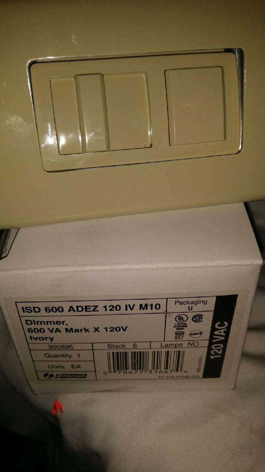 ISD-600-ADEZ-120-iv-M10 LITHONIA (CI# 300895) fluorescent Dimmer switch ...