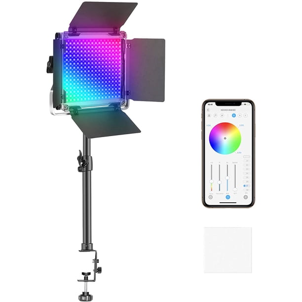 Neewer 660 RGB Light with APP Control and Tabletop Clip Light Stand ...