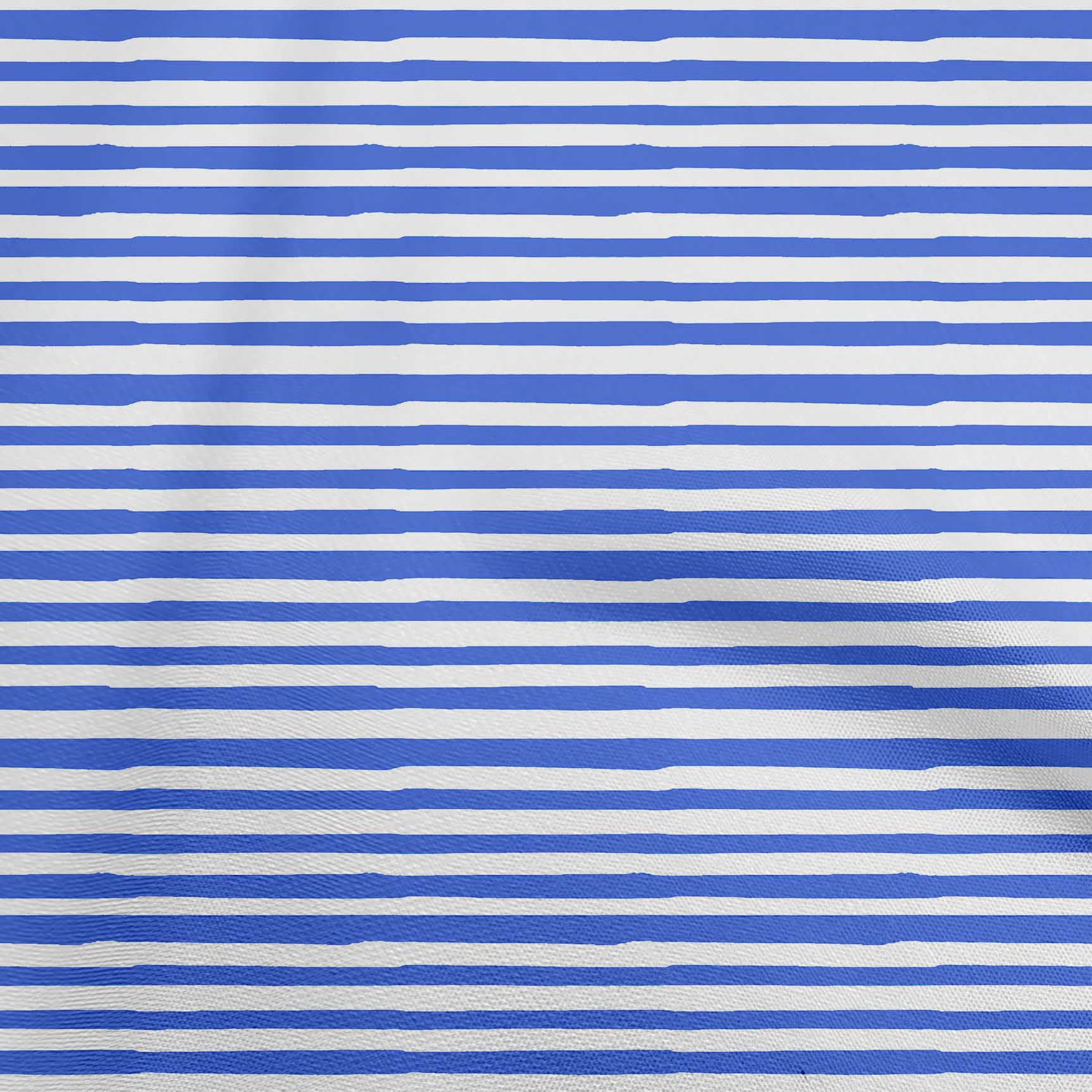 oneOone Cotton Poplin Blue Fabric Stripes Sewing Material Print Fabric ...