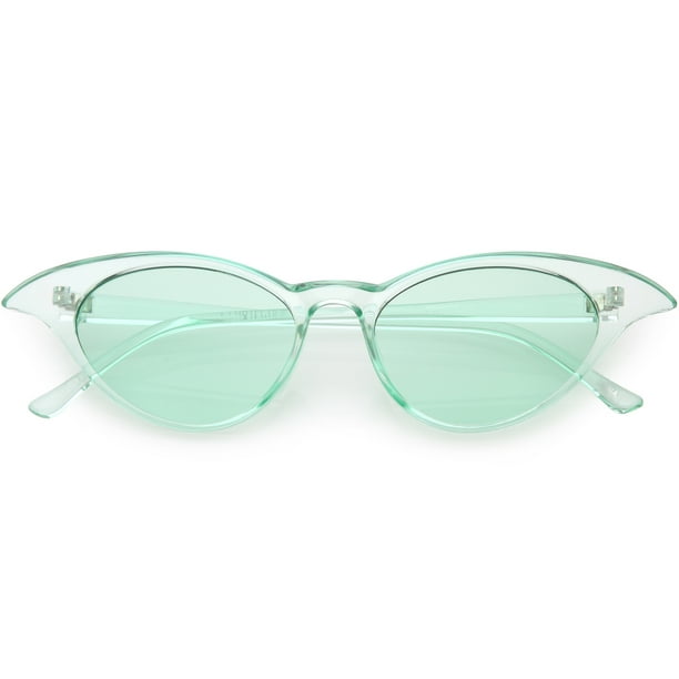 Sunglass La Translucent Retro Cat Eye Sunglasses Color Tinted Lens