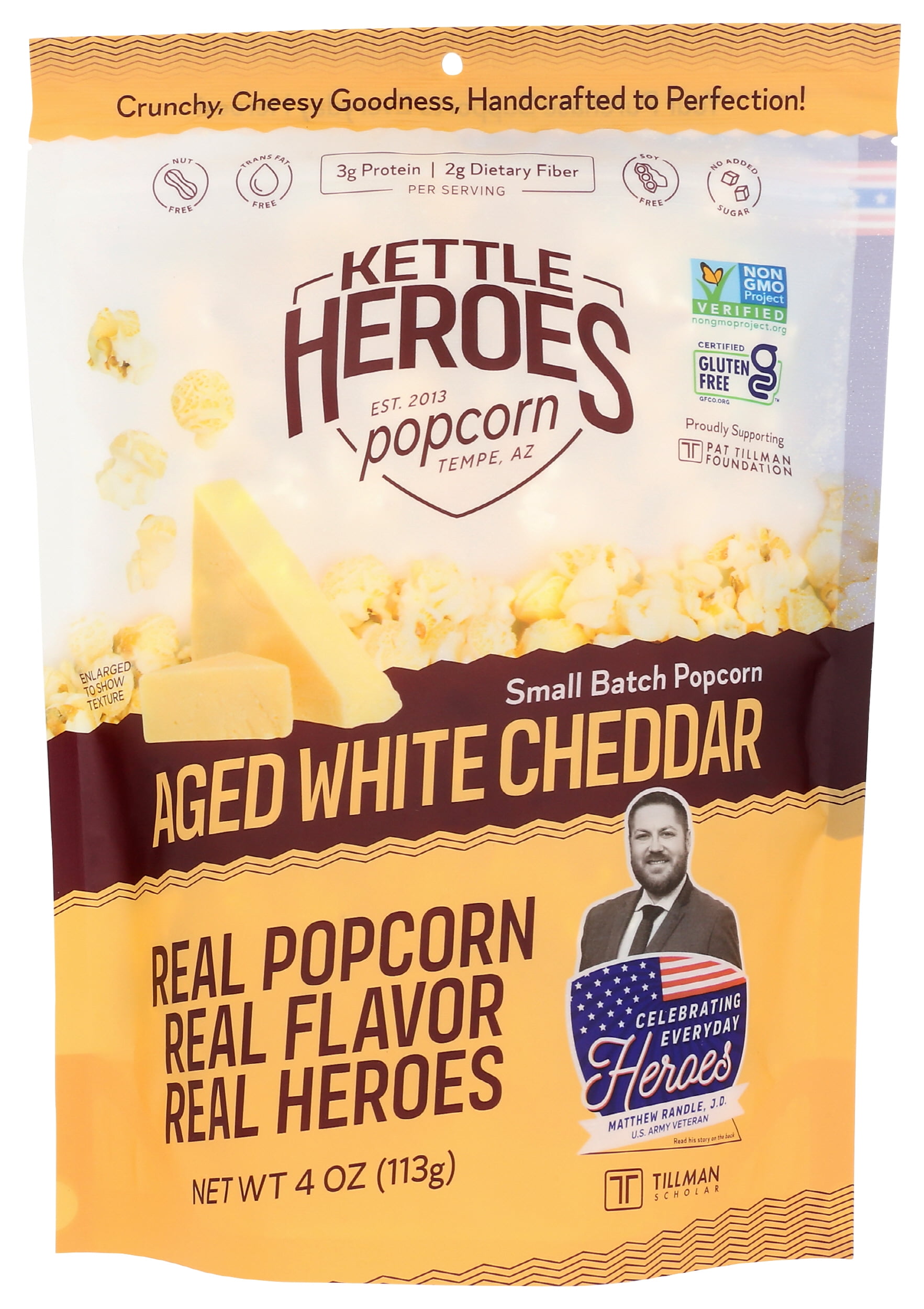 Kettle Heroes, Aged White Cheddar Popcorn, 4 Ounce, Pack Of 6 - Walmart.com