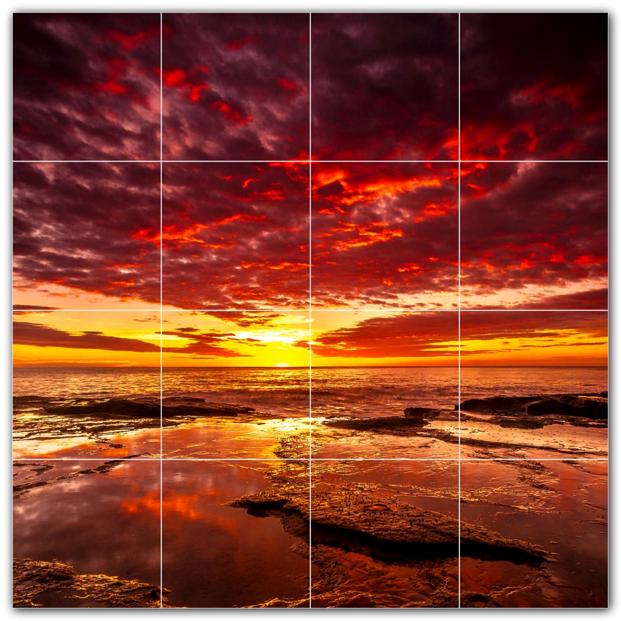 Picture-Tiles.com: Sunset Ceramic Tile Wall Mural WAL500980-44M. 24"W x ...