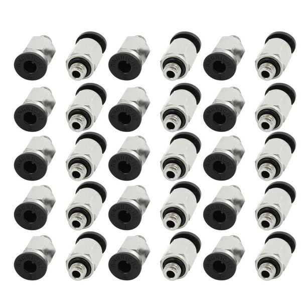 30pcs M6 Male Thread Dia 4mm Push In Joint Pneumatic Connector Quick ...