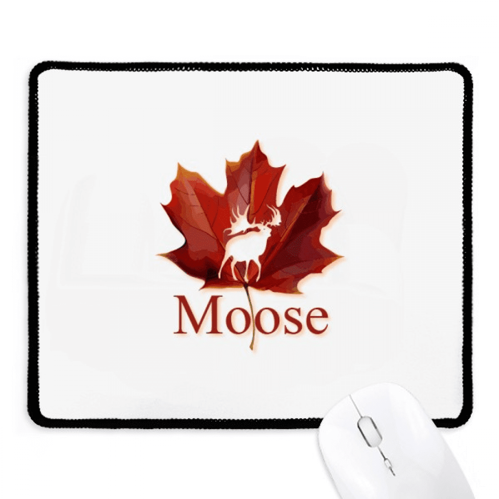 Moose Outline Maple Mousepad Stitched Edge Mat Rubber Gang Pad ...