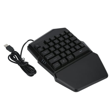 One Handed Gaming Keyboard, 35 Keys USB Wired RGB Backlit Gaming Keypad ...