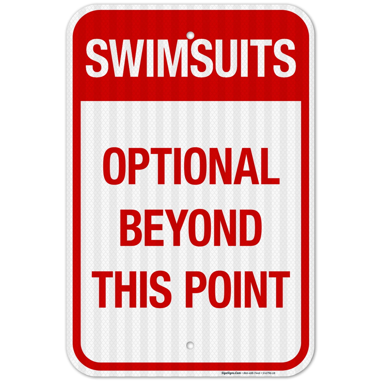 Swimsuits Optional Beyond This Point Sign, Pool Sign, - Walmart.com
