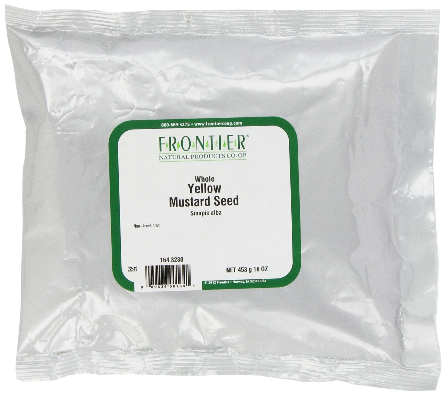 Frontier Mustard Seed, Yellow Mustard Whole Certified Organic, 16 Oz ...