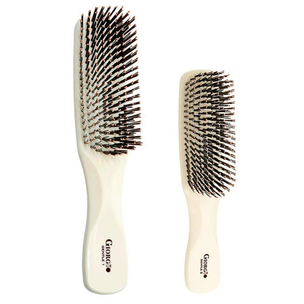 Giorgio GIO1-2IVY Ivory Set of 2 Gentle Touch Detangler Hair Brush for ...