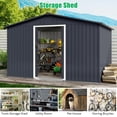 COZONY 10*12ft Metal Storage Shed, Galvanized Steel with Pitched Roof ...