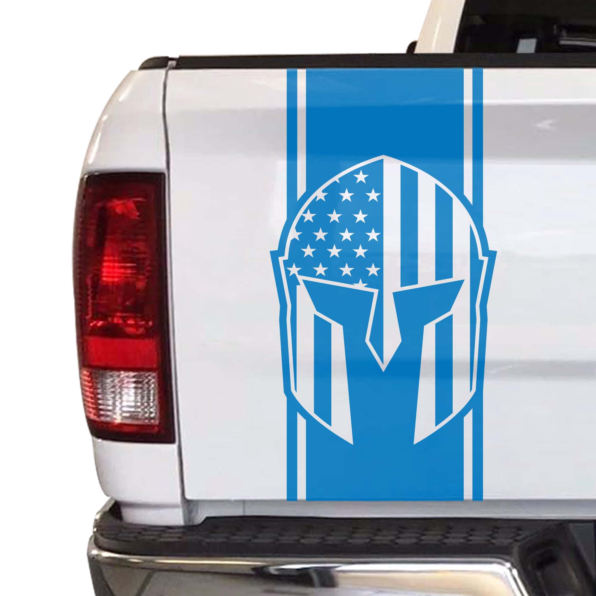 Spartan Helmet Decal Gladiator Sticker American Flag Truck Tailgate ...