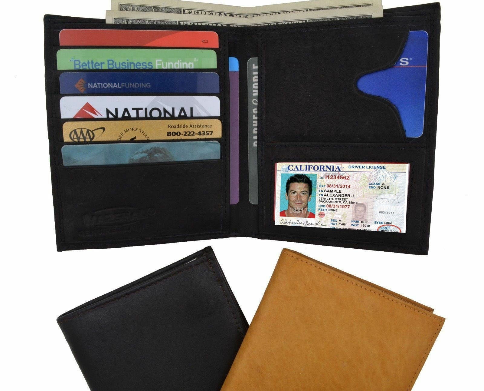 Genuine Leather Men's Hipster Bifold Wallet ID Card Holder - Walmart.com