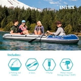 Intex Excursion 4 Inflatable Boat Set, Fishing, Rafting, 2 Oars ...