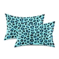 Blue Leopard Print Pattern Pillow Case King Size Silky Satin Pillow ...