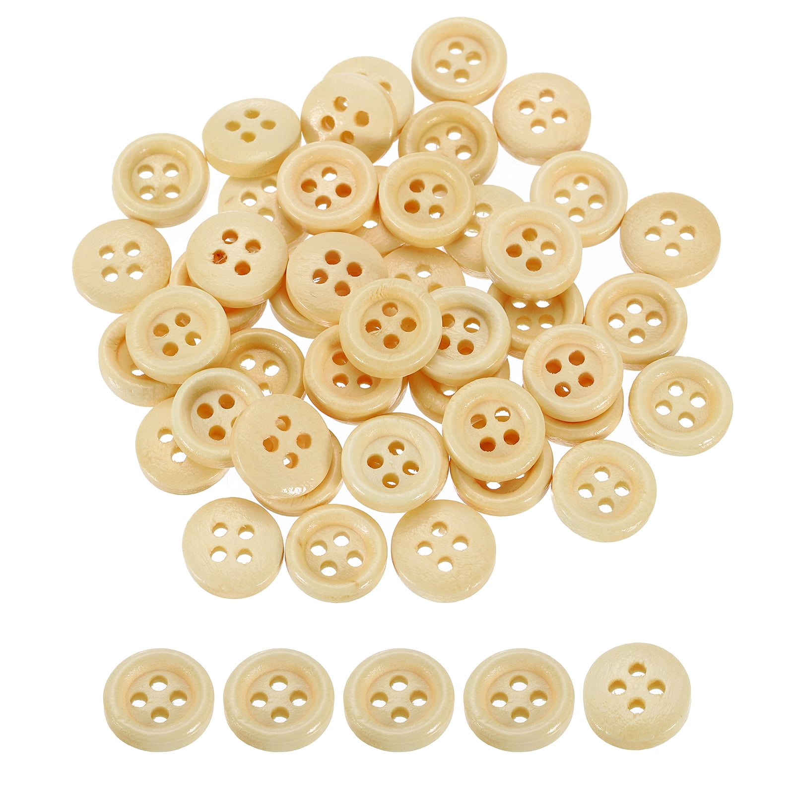Click here for Uxcell 50pcs Wooden Buttons  10mm(13/32) 4 Hole Ro... prices