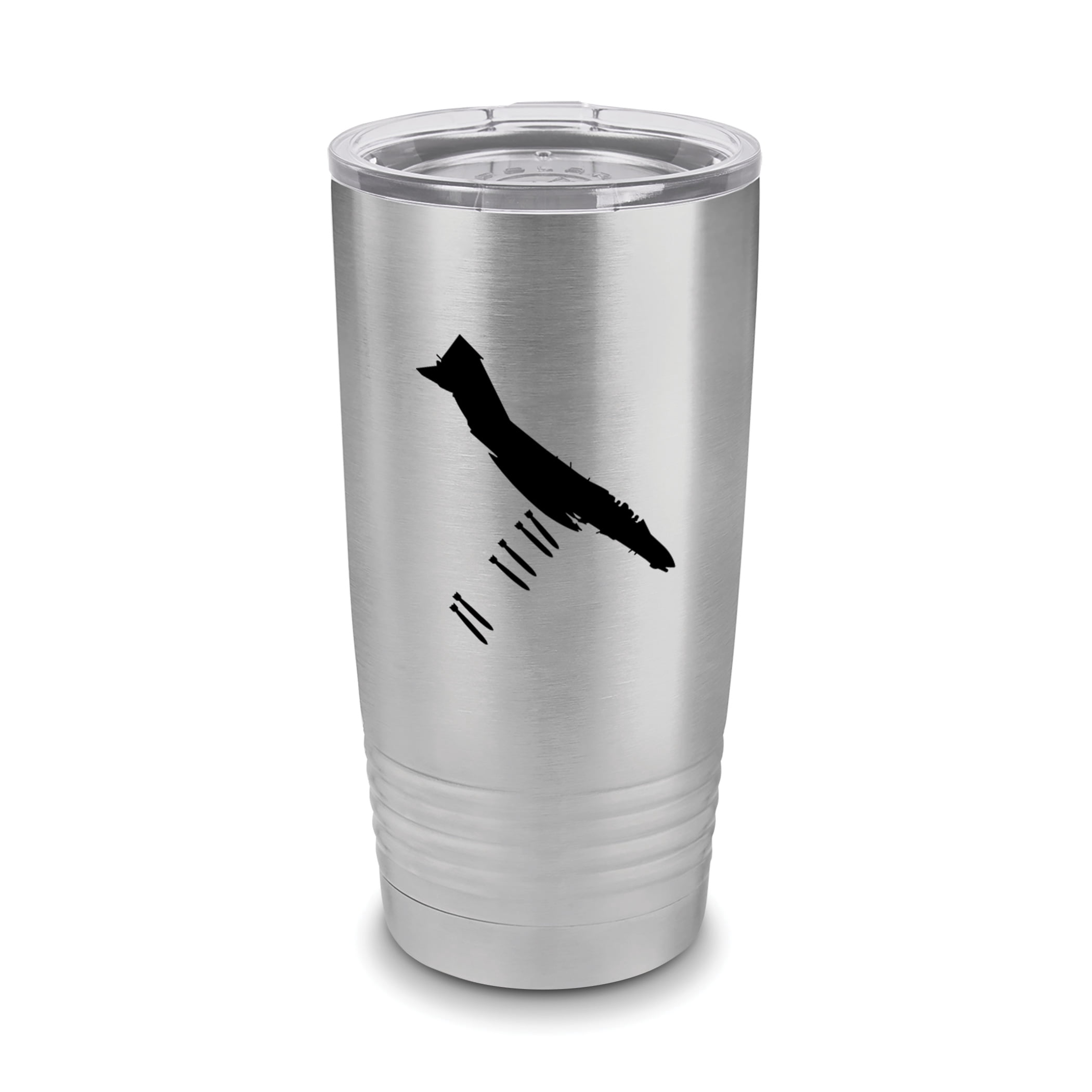 F-4 Phantom Dropping Bombs Tumbler 20 oz - Laser Engraved w/ Clear Lid ...