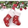 "10"" Long Classic Xmas Stockings, 12pcs, Snowflakes Pattern with White ...