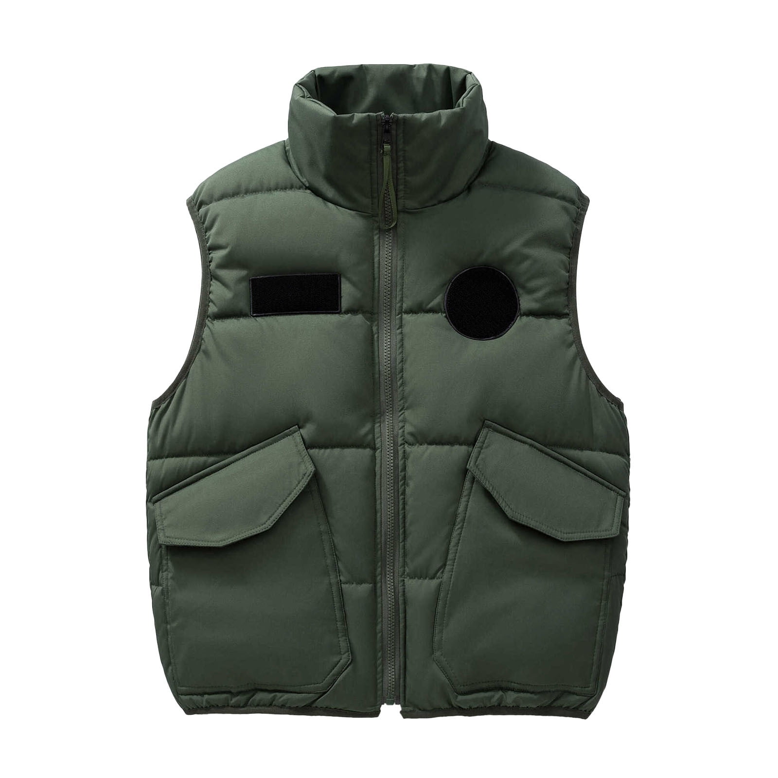 Pisexur Mens Winter Vest Sleeveless Zipper Puffy Vest Casual ...