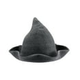 Gureui Women Wizard Hat Fancy Dress Ball Knitted Soft Wide Brim Spire ...
