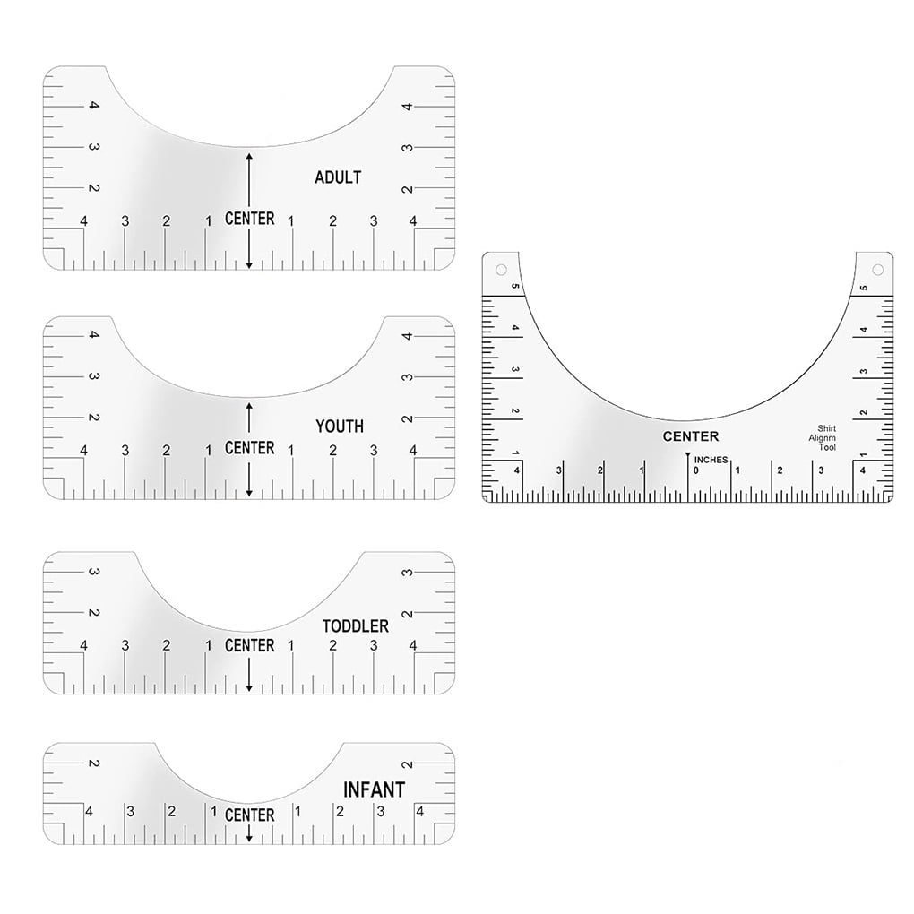 Billuyoard 5 Pieces Plastic T-Shirt Ruler Center Alignment Fabric ...