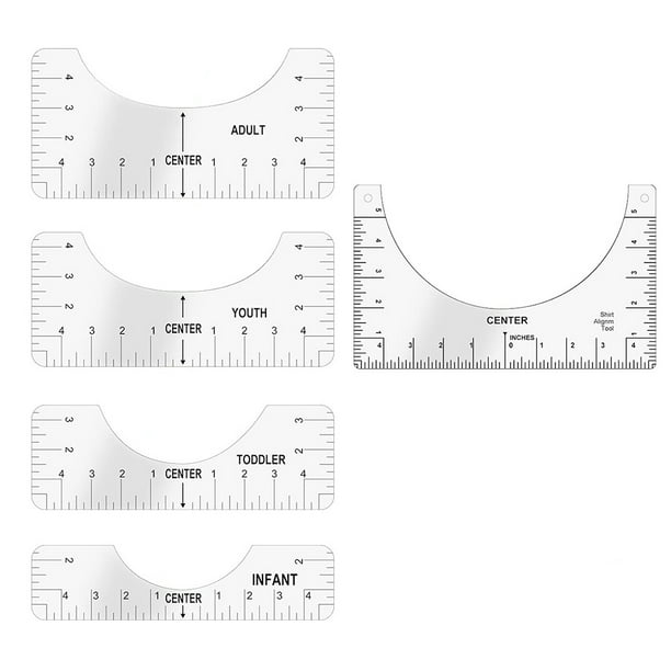 Wweixi 5 Pieces T-Shirt Ruler Center Design Alignment Guide Sewing Tool ...