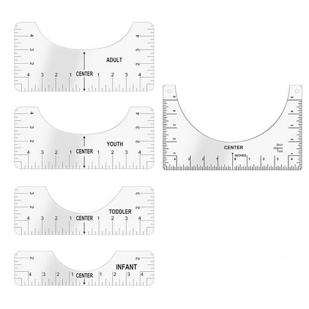 facefd 5 Pieces Plastic T-Shirt Ruler Center Design Pattern Alignment ...