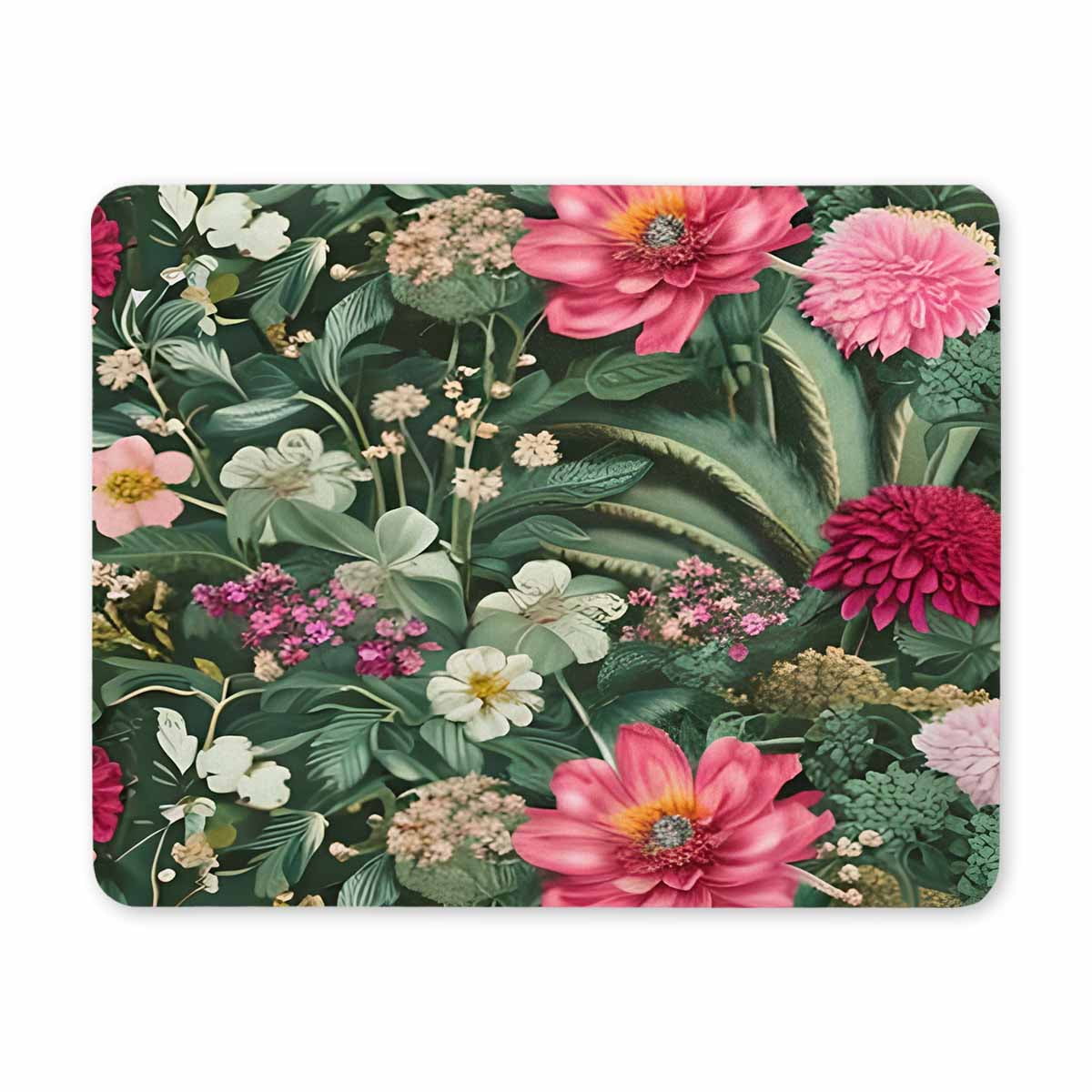 Flower Mouse Pad with Non Slip Rubber Base, Plants Mousepad with ...