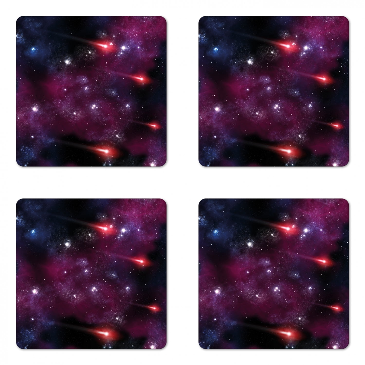Space Coaster Set of 4, 4 Comet on the Sky Stardust Meteor Shower Wish ...