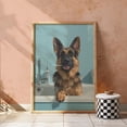 Affixzi Funny German Shepherd Bathroom Art Print, Quirky Dog Lover Gift ...
