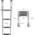 winibo Heavy Duty Boat Telescopic 4 Step Ladder,Stainless Steel Swim ...