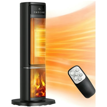 Space Heater w/ 3D Oscillating 1500W Electric Ceramic Tower Heater with Remote - Walmart.com
