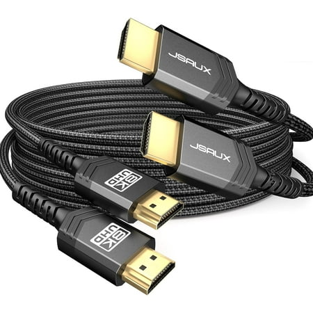 JSAUX 8K HDMI Cables 2.1 10FT 2-Pack 48Gbps 8K & 4K Cordons Ultra Haute ...