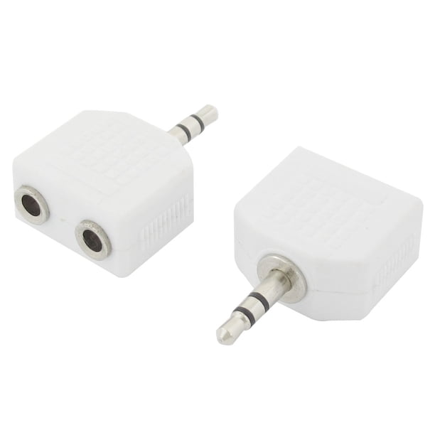 2 Pieces Dual 3.5mm Audio Jack Female to 3.5mm Male Connector Y ...