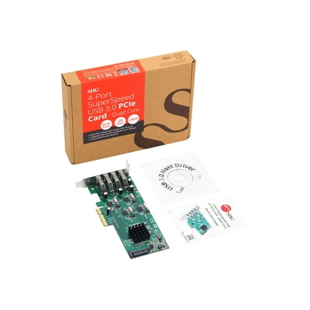 SIIG 4 Port USB 3.0 PCIe Card with 4 Dedicated 5Gbps Channels (USB 3.2 ...