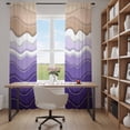 Abstract Sheer Curtains for Living Room Bedroom, Purple Brown Gradient ...