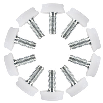 M8x22mm Thread Adjustable Furniture Table Chair Leg Foot Pad White ...