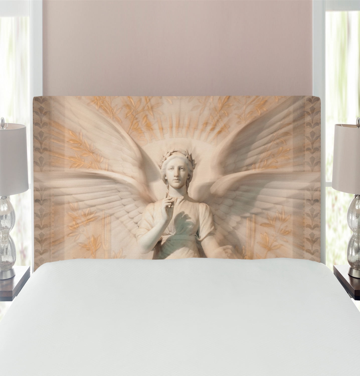 Retro Headboard, Angel Woman in Medieval Site Vintage Style Mythical ...