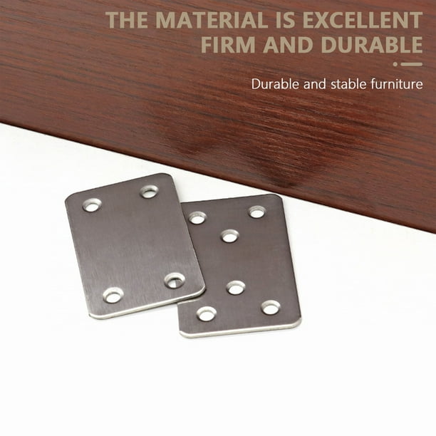 Pack of 10 Stainless Steel Corner Brackets Straight Flat Plate Brace ...