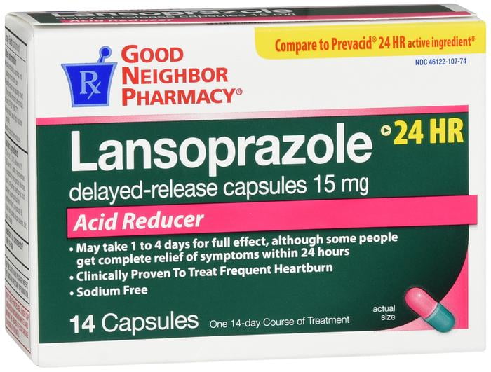GNP Lansoprazole 24 Hour Delay Release Capsule 15mg, 14 Capsules ...