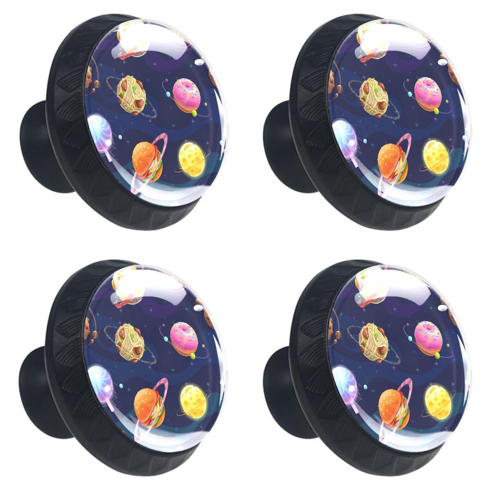 4 Pcs Donuts Hamburger Galaxy Knobs for Kitchen Cabinet Cupboard ...