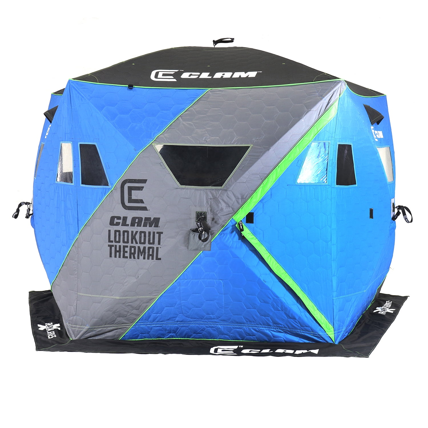 CLAM X500 Insulated Thermal Lookout Outdoor Fishing Hunting Hub Tent ...