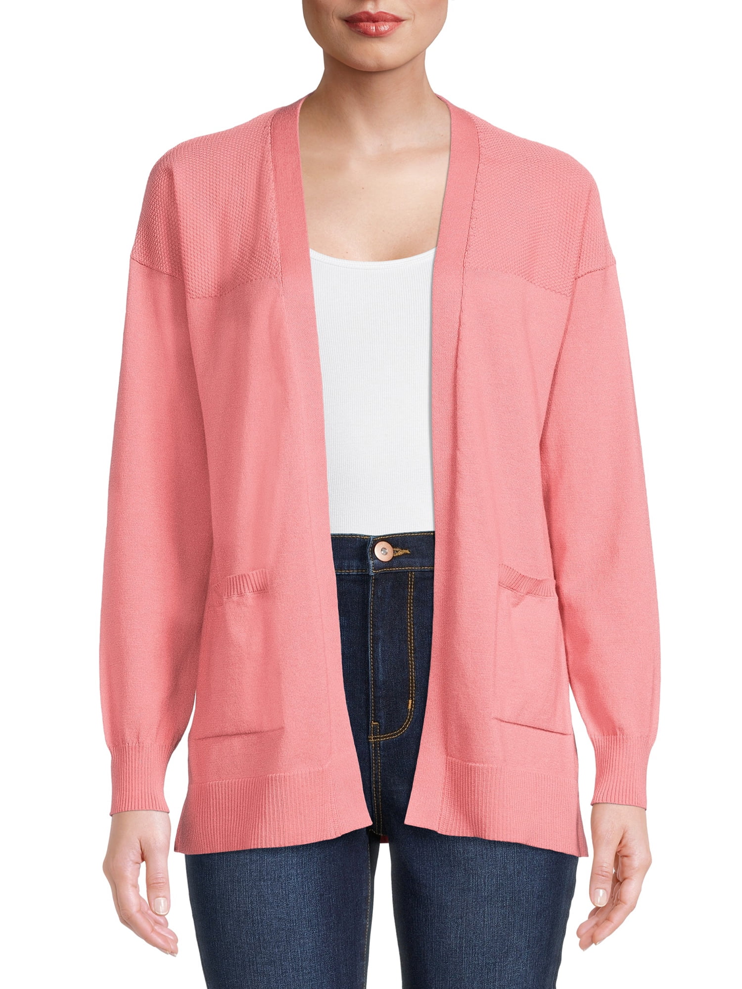 Time and Tru Women's Open Front Cardigan Sweater - Walmart.com