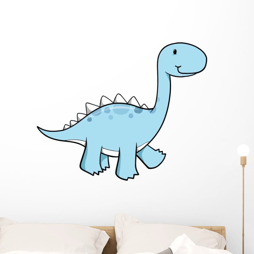 Blue Spiked Baby Dinosaur Wall Decal Sticker, Wallmonkeys Peel & Stick ...